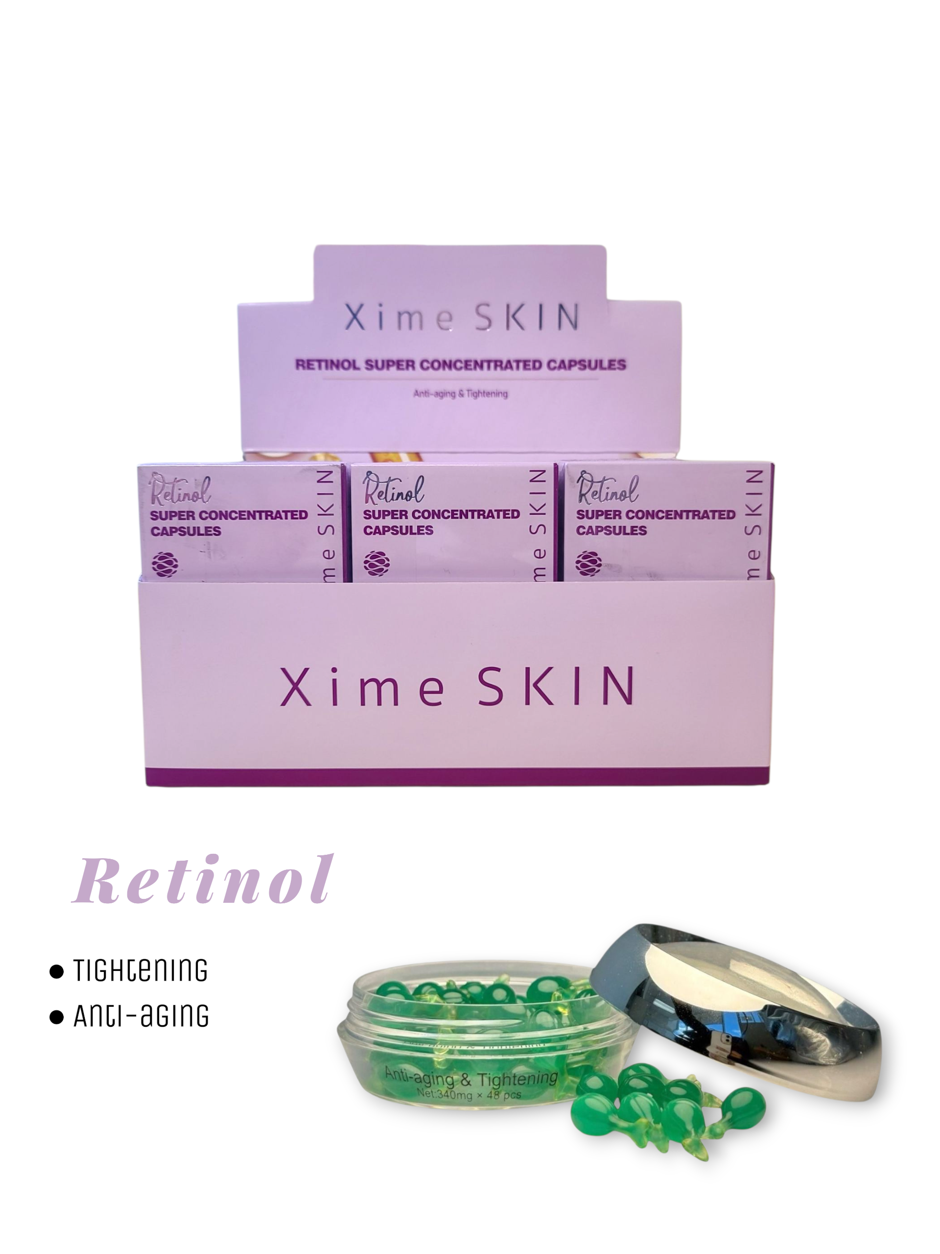 XIME SKIN Retinol Super Concentrated Capsules 340mg / 12pcs Display ...