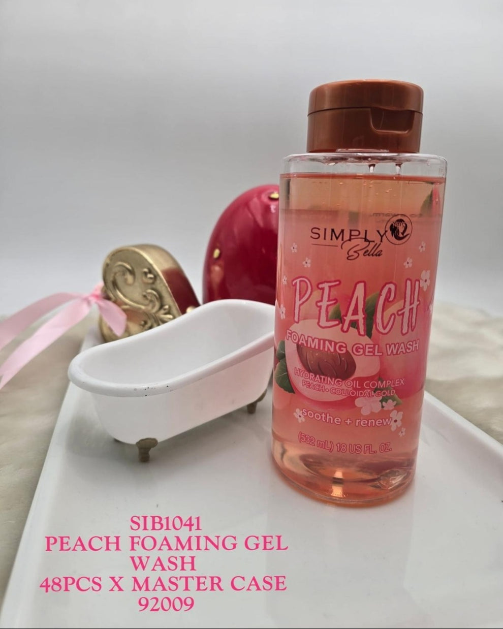 SIMPLY BELLA Foaming Gel wash Peach / 532 ML – leeswholesalebeauty